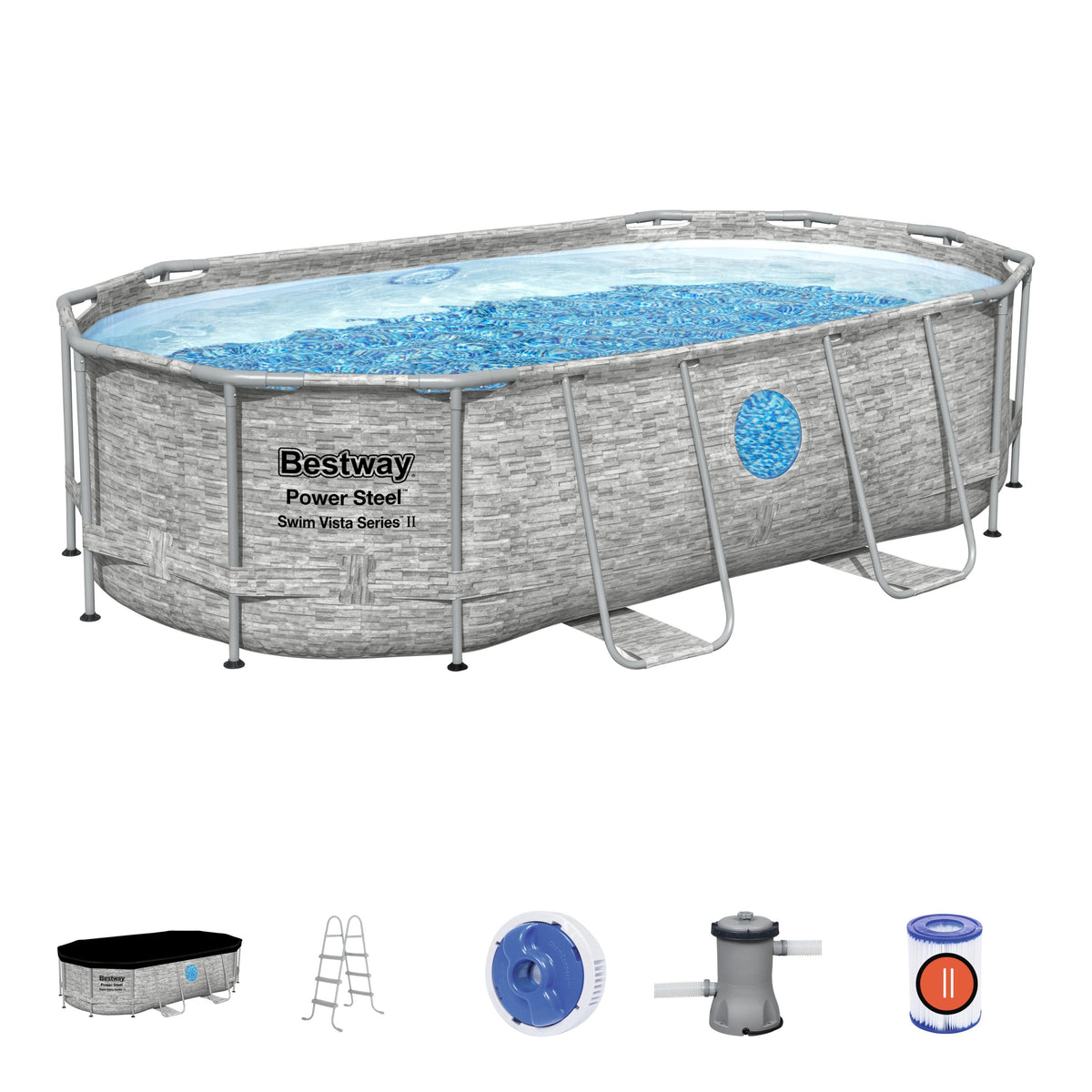 Bestway Portable Swimming Pool 14ft x 8.20ft x 3.5ft – Aquafun.in
